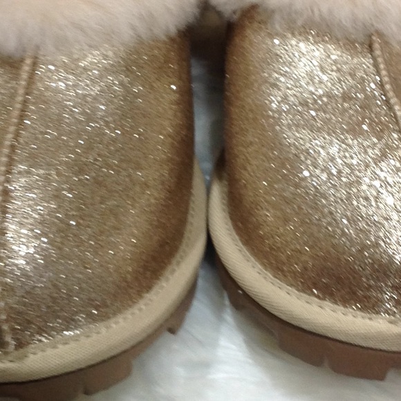 UGG | Shoes | Ugg Coquette Gold Sparkle Slippers | Poshmark